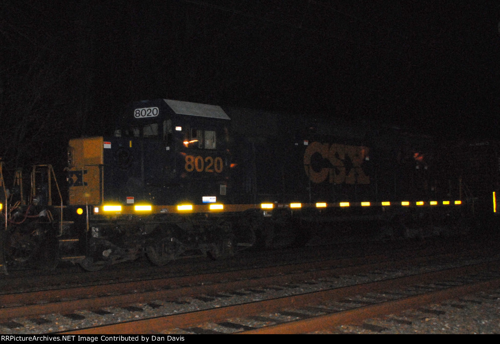 CSX SD40-2 8020 trails on Q438-09.